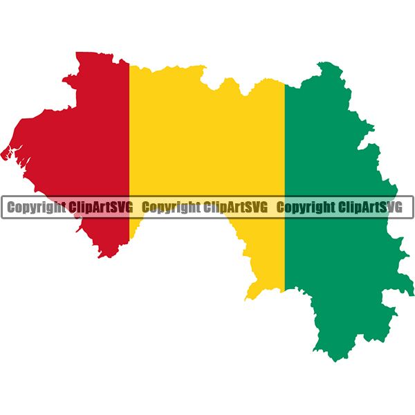 Country Flag Map Guinea ClipArt SVG – ClipArt SVG