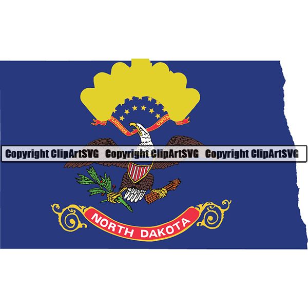 State Flag Map North Dakota ClipArt SVG – ClipArt SVG