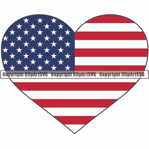 Country Flag Heart United States ClipArt SVG – ClipArt SVG