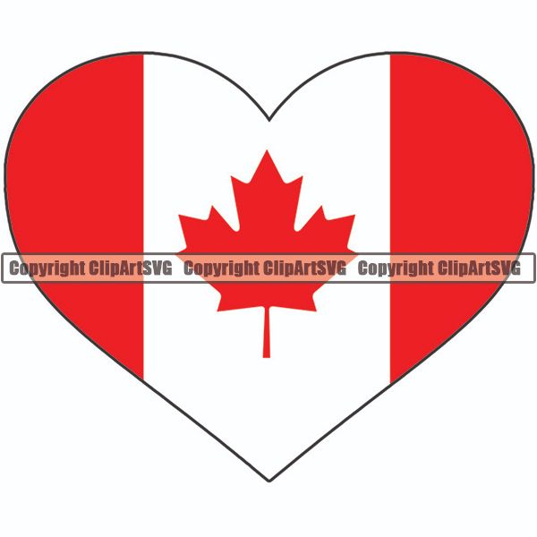Country Flag Heart Canada ClipArt SVG – ClipArt SVG