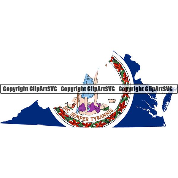 State Flag Map Virginia ClipArt SVG – ClipArt SVG