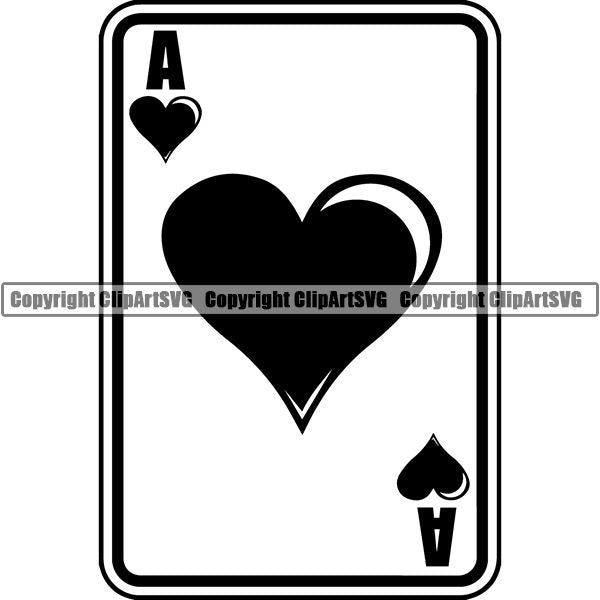 Game Poker Card Heart Ace ClipArt SVG – ClipArt SVG