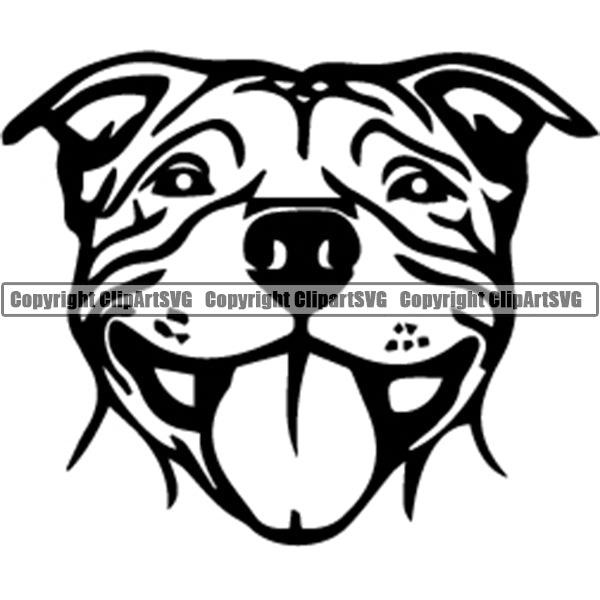 Pit Bull Dog Breed Head Face ClipArt SVG – ClipArt SVG