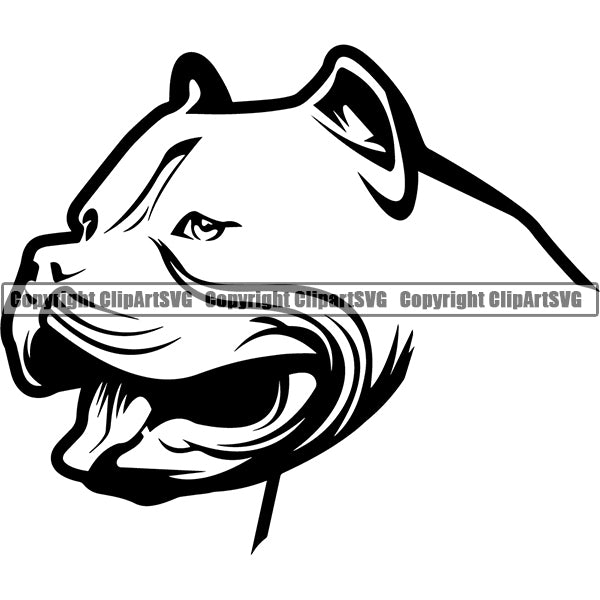Pit Bull Dog Breed Head Face ClipArt SVG – ClipArt SVG