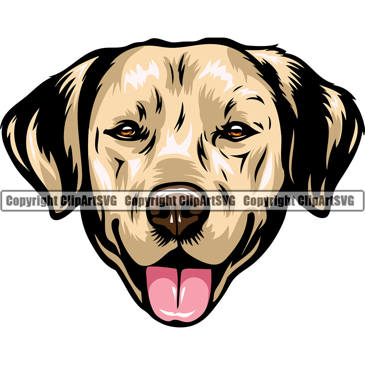 Labrador Retriever Dog Head Yellow Color Design Puppy Pup Head Purebred ...