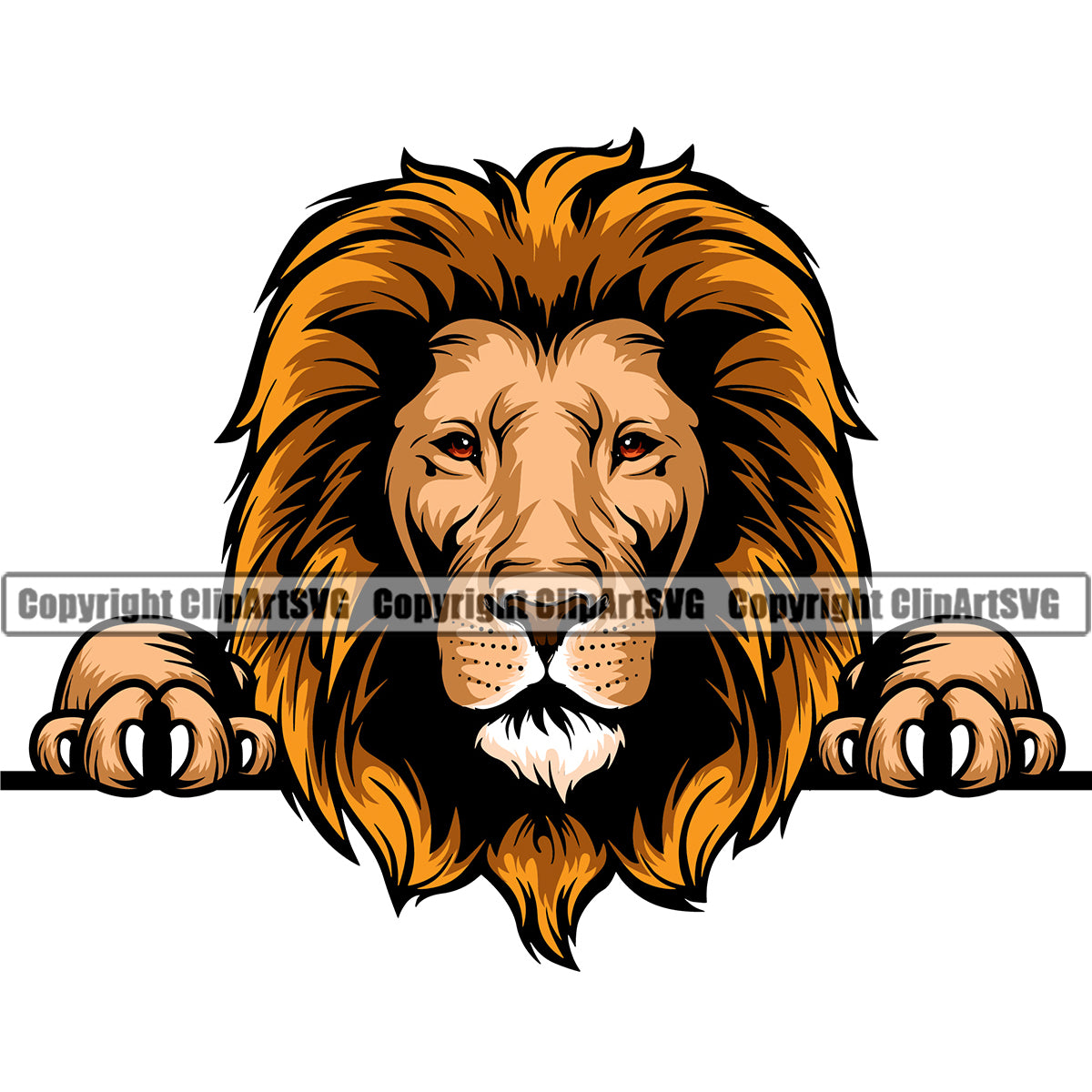 African Lion Face Clipart