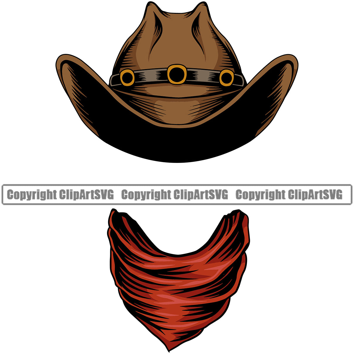 Cowboy Western Texas Vintage American Cowboy Hat Scarf Bandanna Color ...