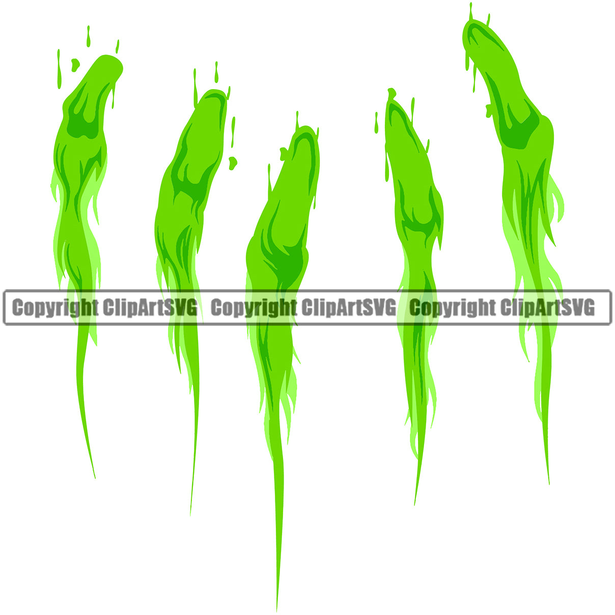 Handprint Green Slime Design Element Spill Spilling Drip Dripping Melt ...