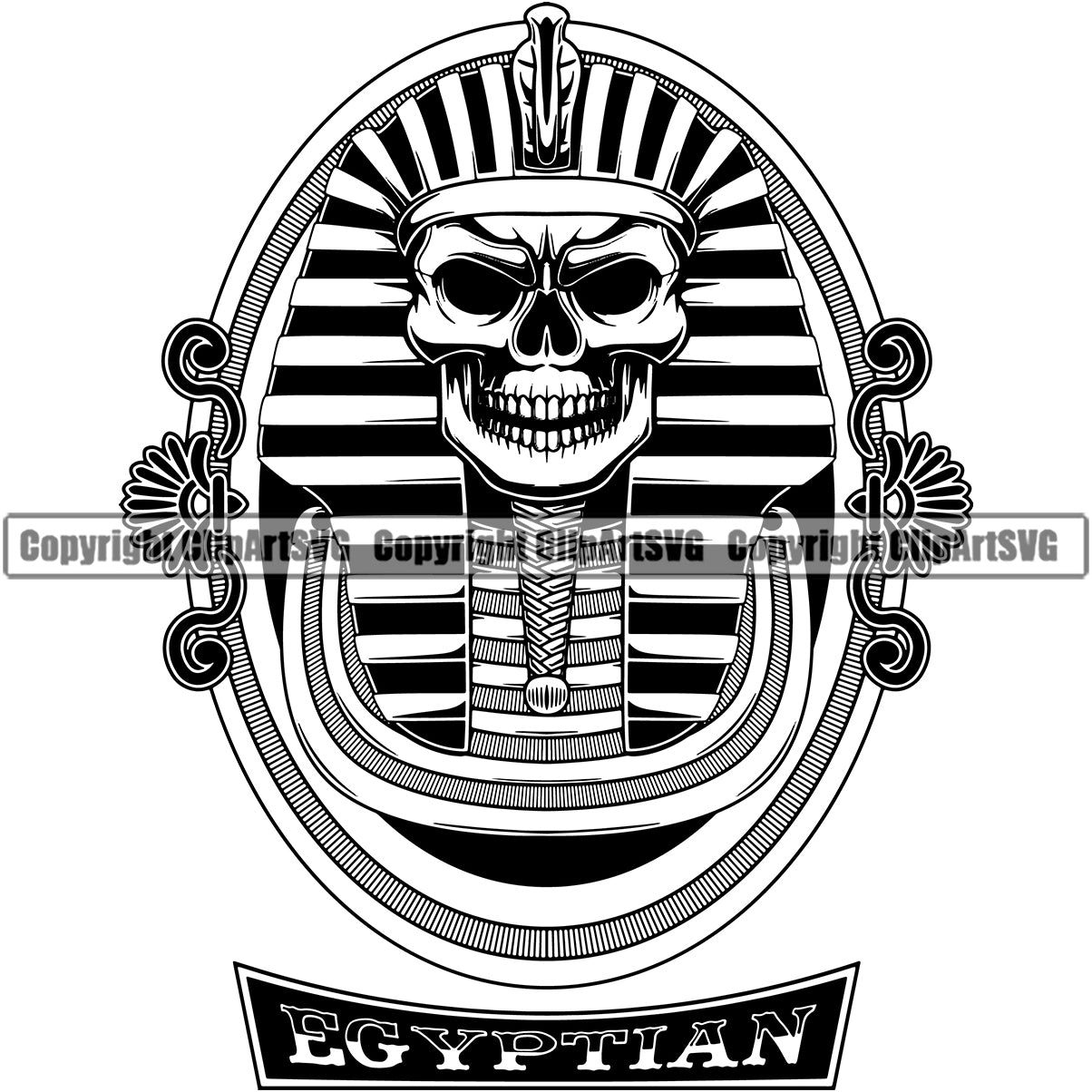 Pharaoh Skull Drawing