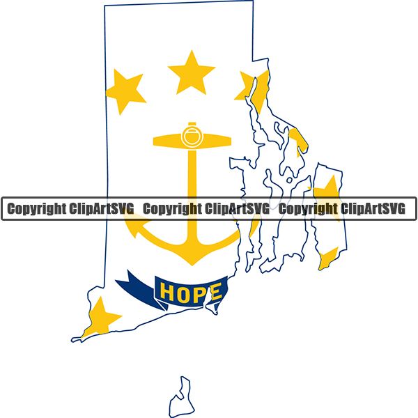 State Flag Map Rhode Island ClipArt SVG – ClipArt SVG