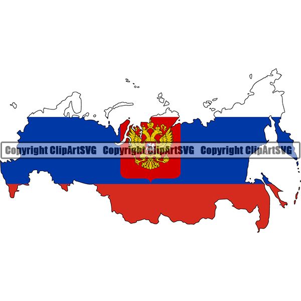 Country Flag Map Russia ClipArt SVG – ClipArt SVG