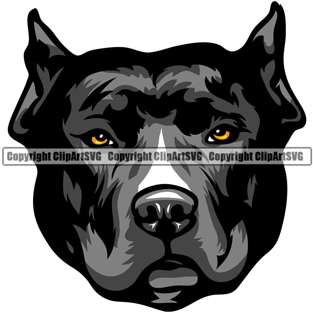 Pit Bull Dog Breed Head Face ClipArt SVG – ClipArt SVG