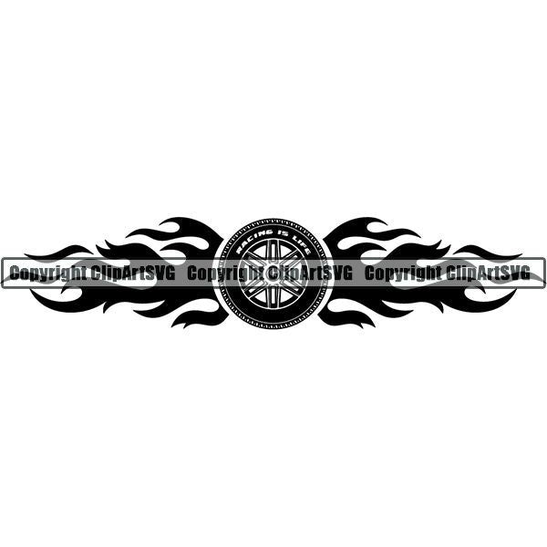 Sports Car Racing Tire Flame ClipArt SVG – ClipArt SVG