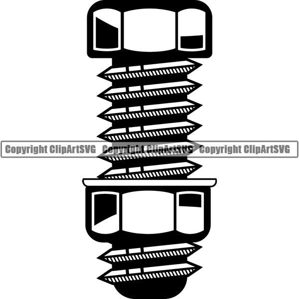 Mechanic Repair Shop Garage Bolt Nut ClipArt SVG – ClipArt SVG