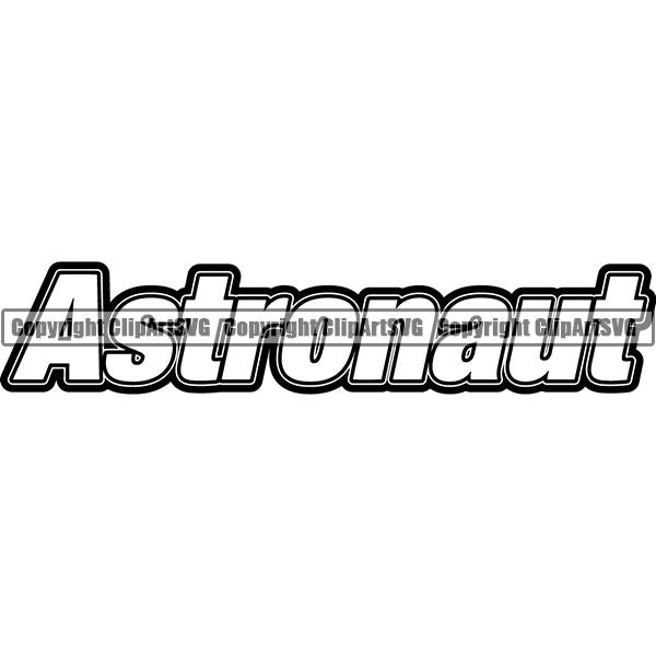 Astronaut Outer Space Shuttle Sci-Fi Science Fiction Text ClipArt SVG ...