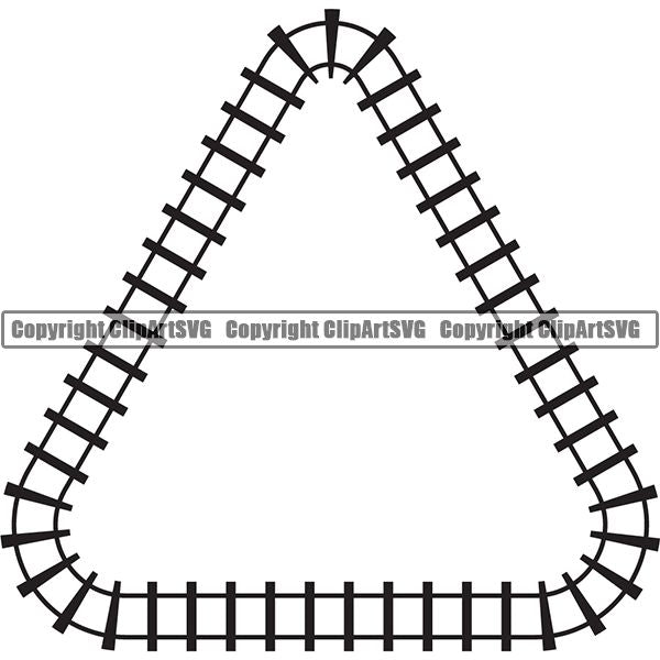 Locomotive Train Track Design Element Black Triangle.jpg – ClipArt SVG
