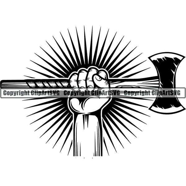 Viking Warrior Hand Sunburst ClipArt SVG – ClipArt SVG