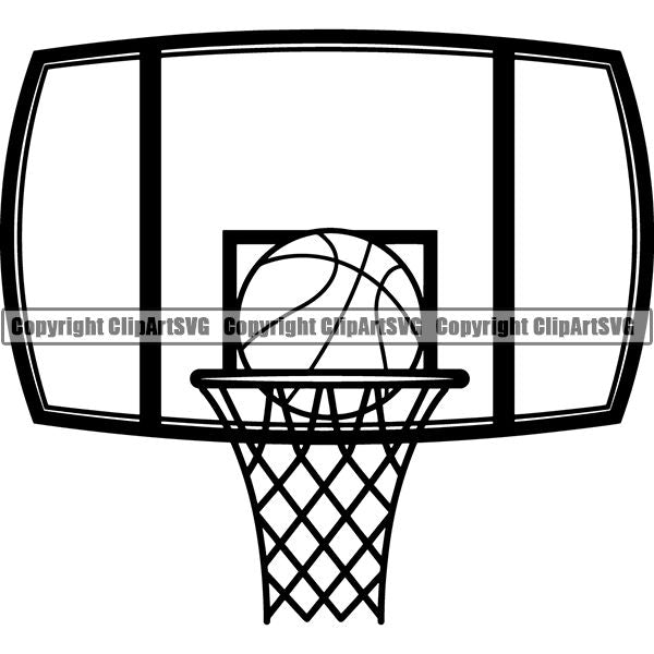Sports Game Basketball Backboard Goal Net Rim ClipArt SVG – ClipArt SVG