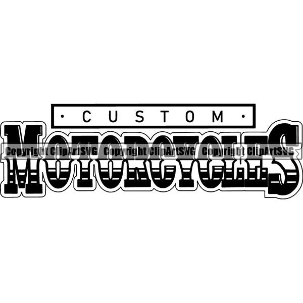 Motorcycle Bike Chopper Text ClipArt SVG – ClipArt SVG