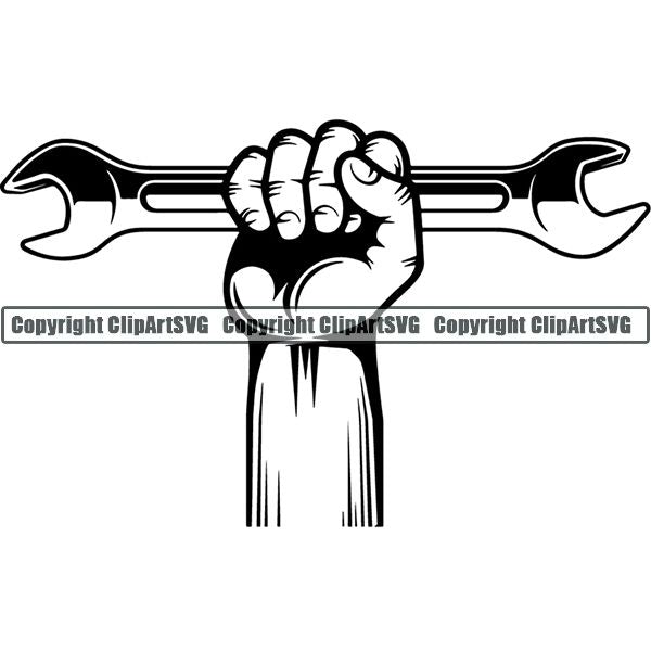 Mechanic Repair Shop Garage Wrench Hand ClipArt SVG – ClipArt SVG
