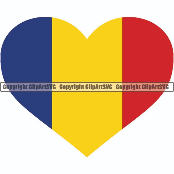 Country Flag Heart Romania ClipArt SVG – ClipArt SVG