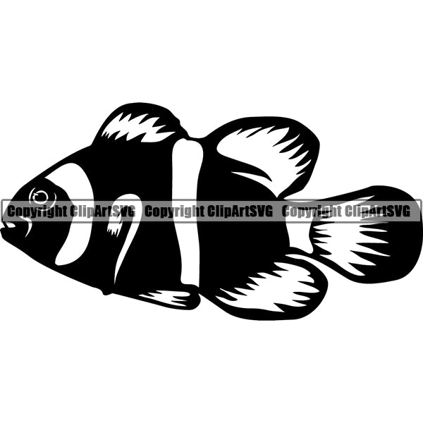 Clownfish Fish Animal ClipArt SVG – ClipArt SVG