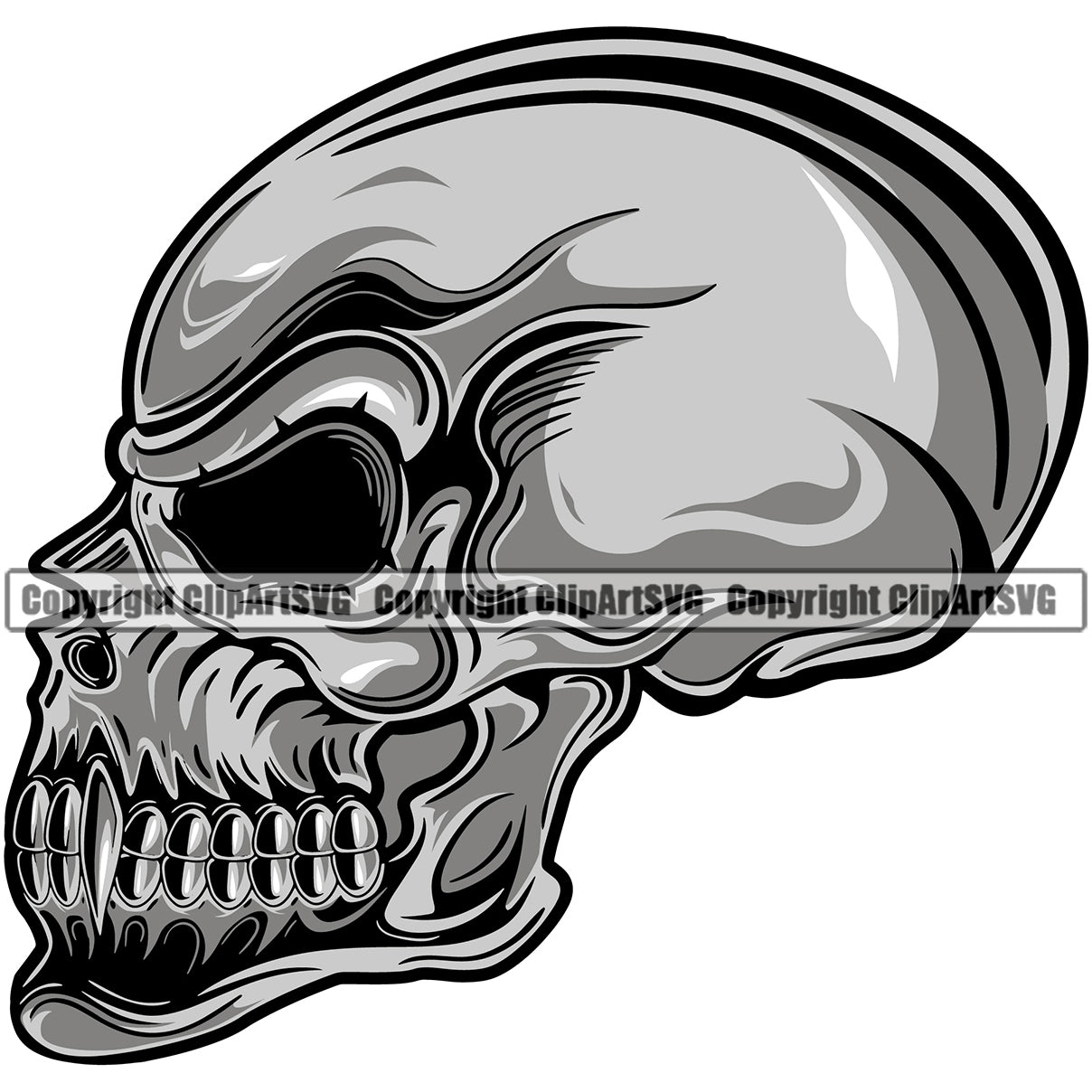 Scary Evil Skeleton Horror Head Skeleton Bone Tribal Skull Element ...