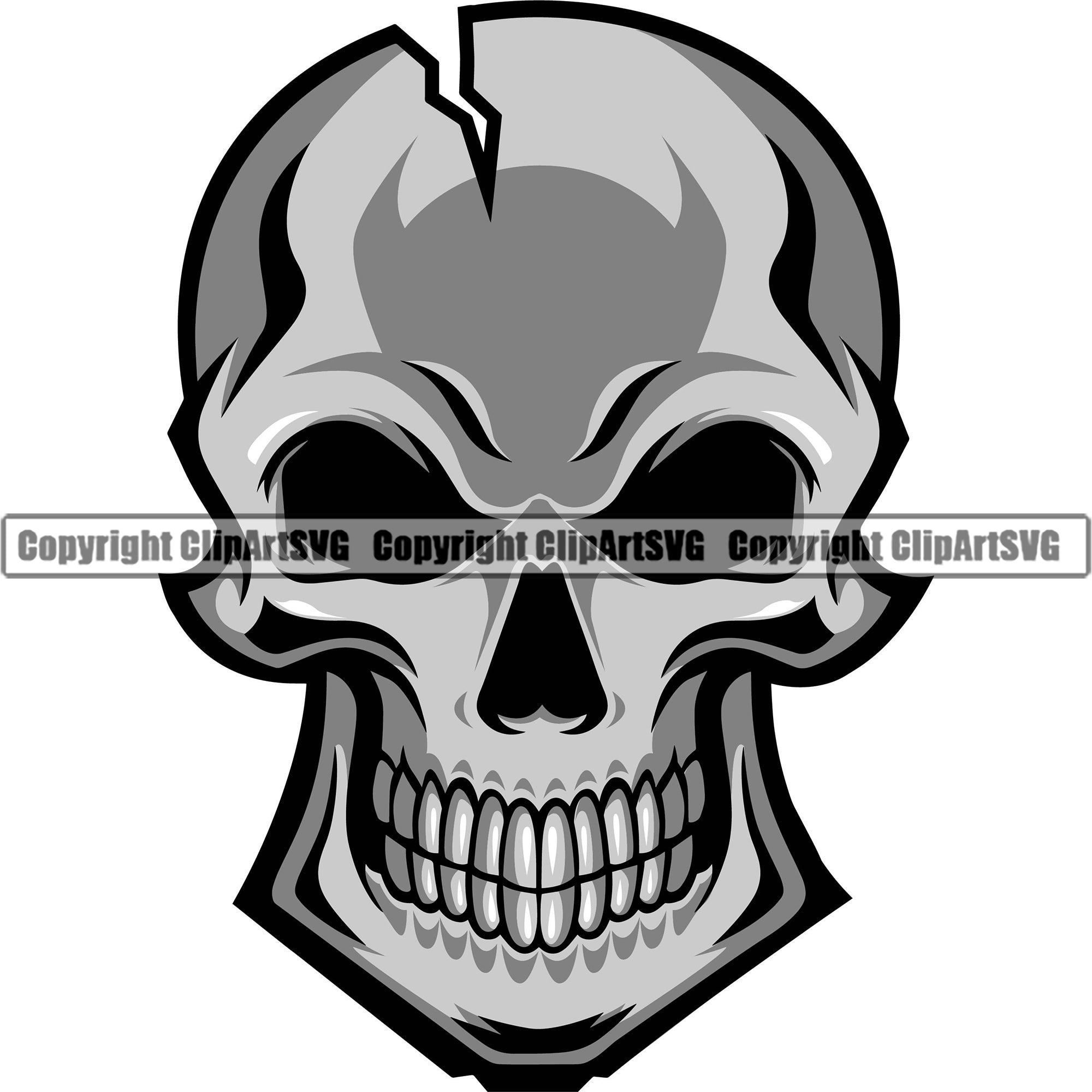 Skull Head Evil Teeth Dead Gothic Texture Graphic Vintage Horror Face ...