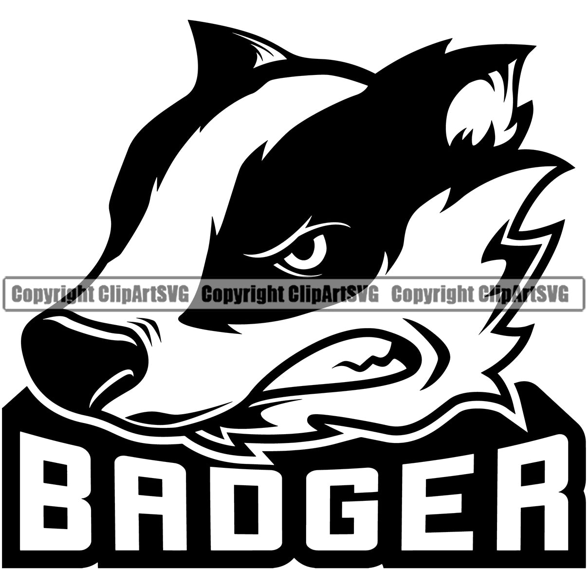 Badger Mascot Clipart Vector Wildlife Wild Honey Clipart SVG – ClipArt SVG