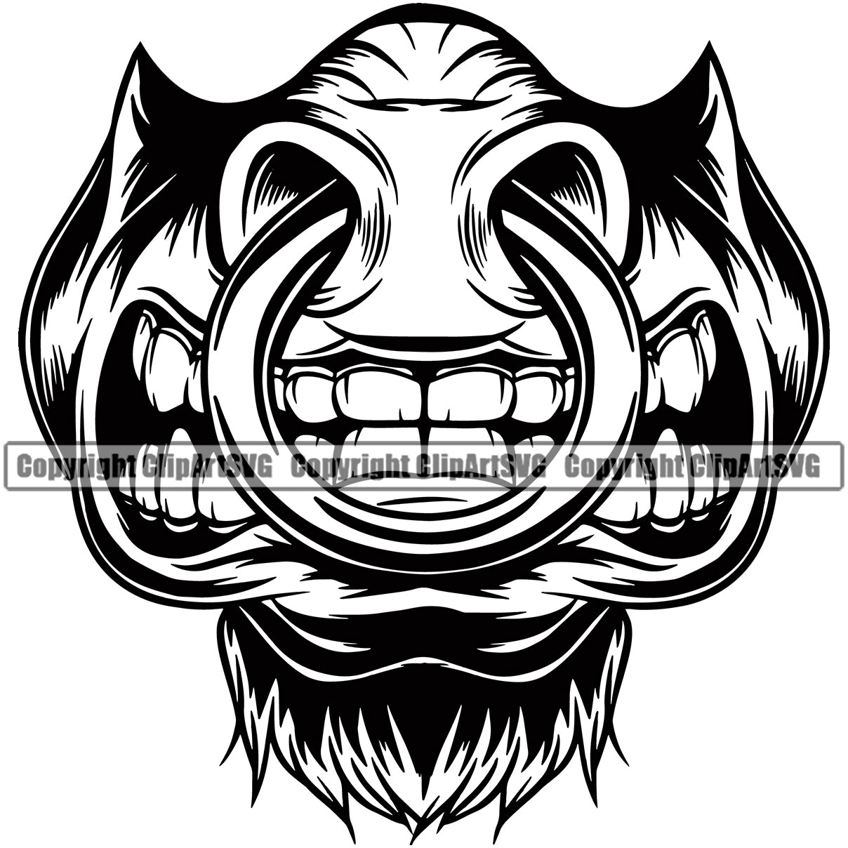 American Animal Bullhead Red Head Mascot Steer Cattle Cowboy Logo Bull ...