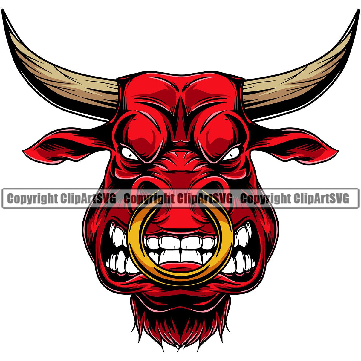 Animal Steer Cattle Cowboy Logo Red Color Bullhead Vector Mascot ...