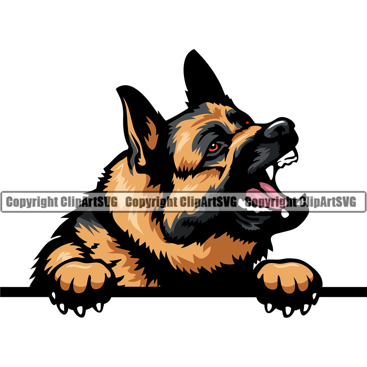 German Shepherd Dog Angry Beware Of Dog Sign Head Purebred Pup Pedigree ...