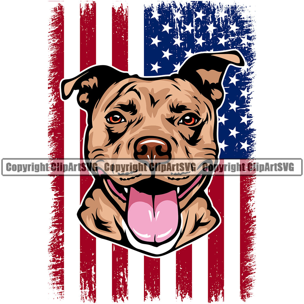 American Flag Dog Clipart