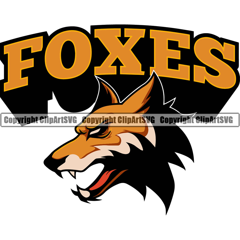 Sports Team Brown Wildlife Fox Head Logo With Colorful Vector Mascot ...