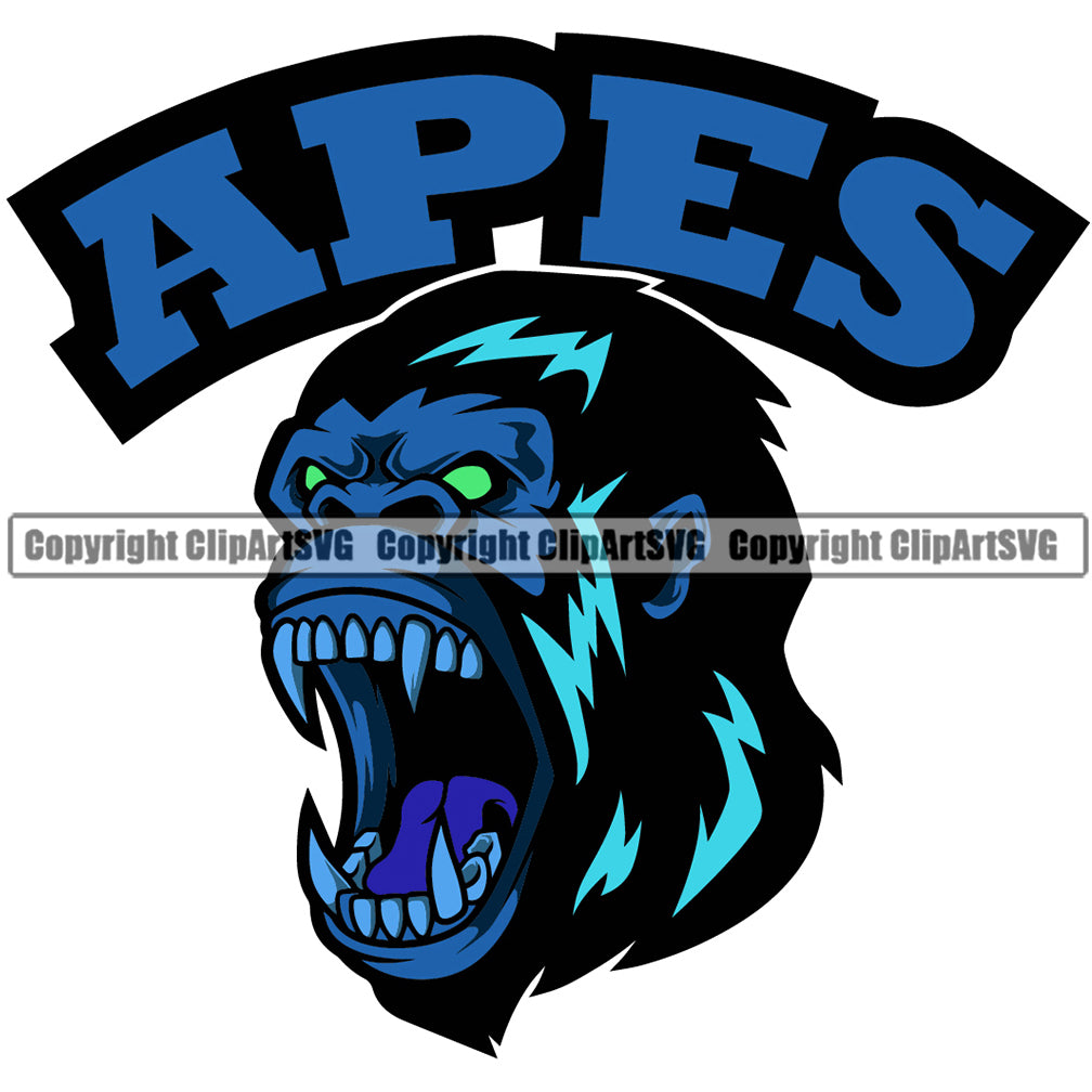 Animal Gorilla Ape Color Combo Art Sports Team Mascot Apes Game Fantasy ...