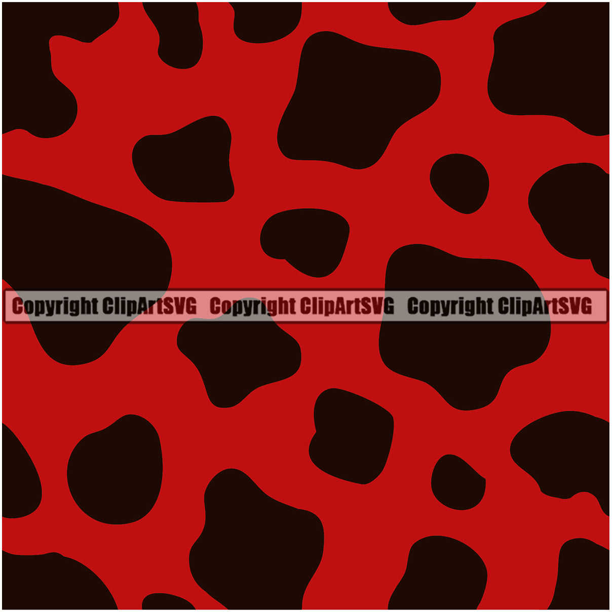 Cow Cows Seamless Pattern Safari Jungle Red Fur Texture Designer Animal ...