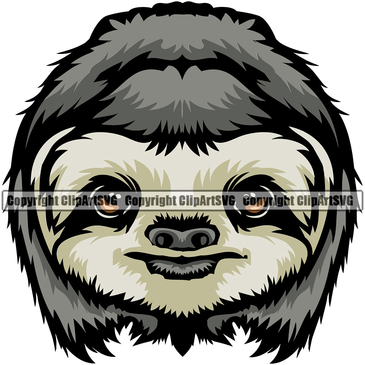 Sloth Head Outline