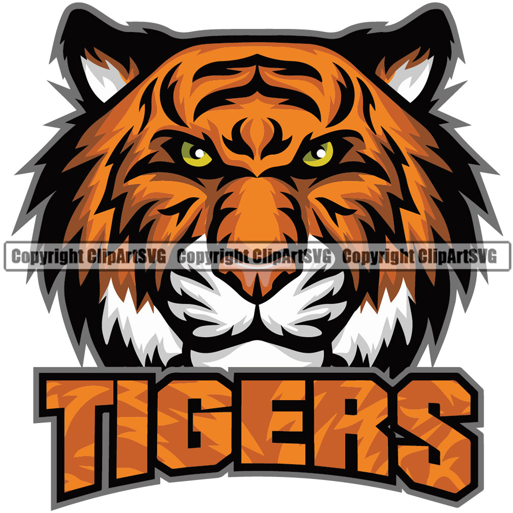 Wildlife Wild Jungle Circus Animal Tigers Vector Head Face With Text ...