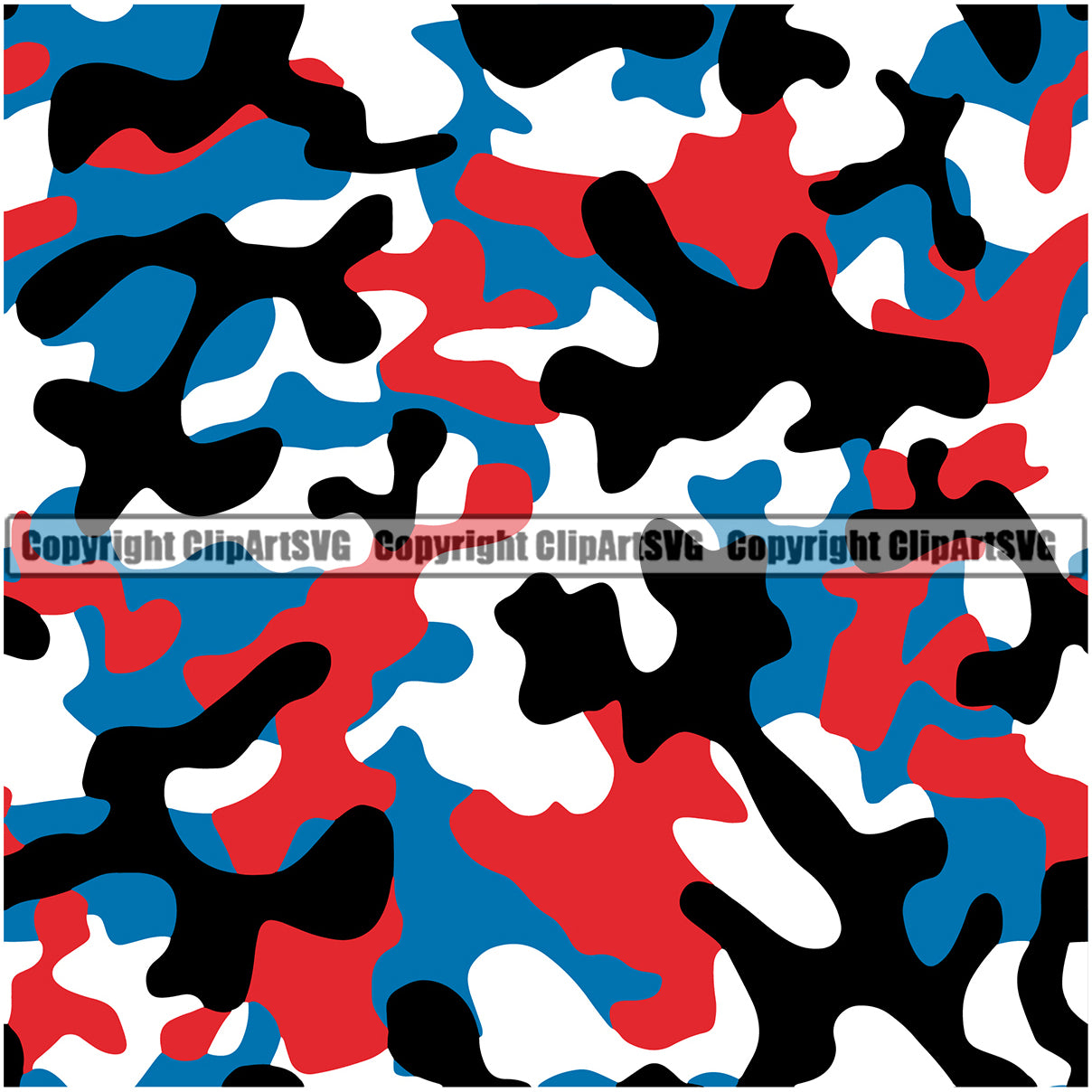 Camo Camouflage Seamless Pattern Design Red Black Blue Design Army War ...