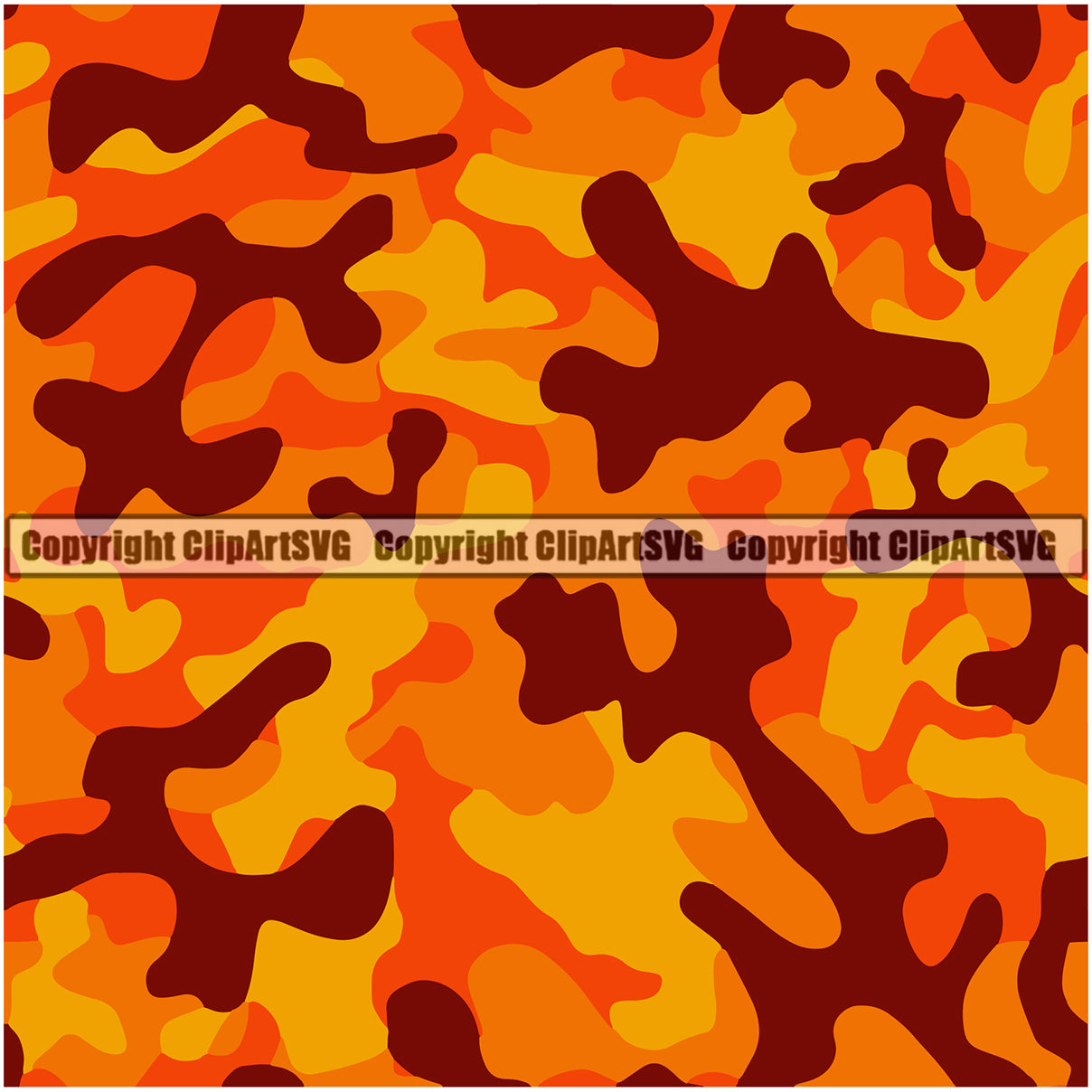 Camo Classic Seamless Pattern Design Deep Orange Color Fishing ...