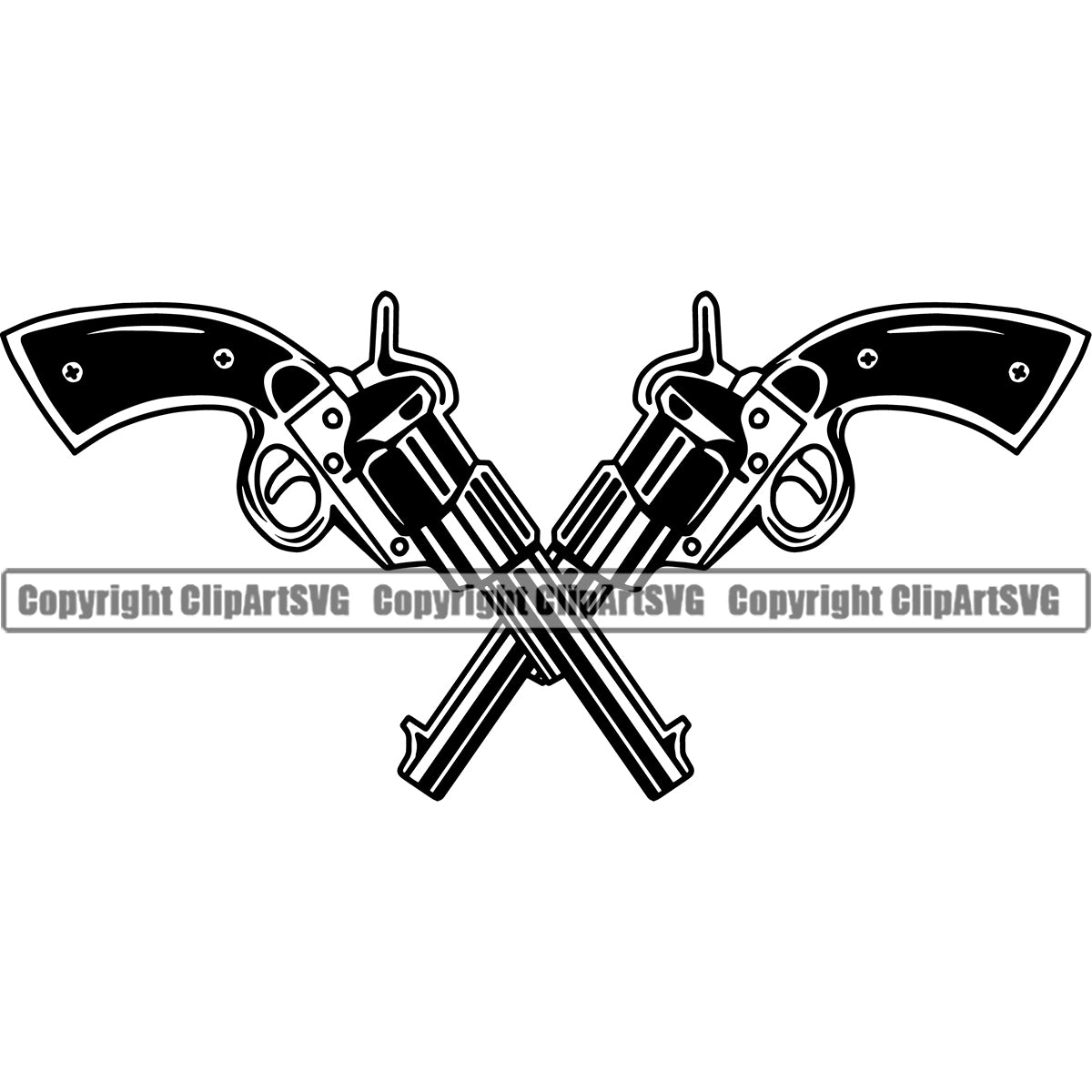 Cowboy Western Texas Vintage American Country Rodeo Double Gun Pistol ...