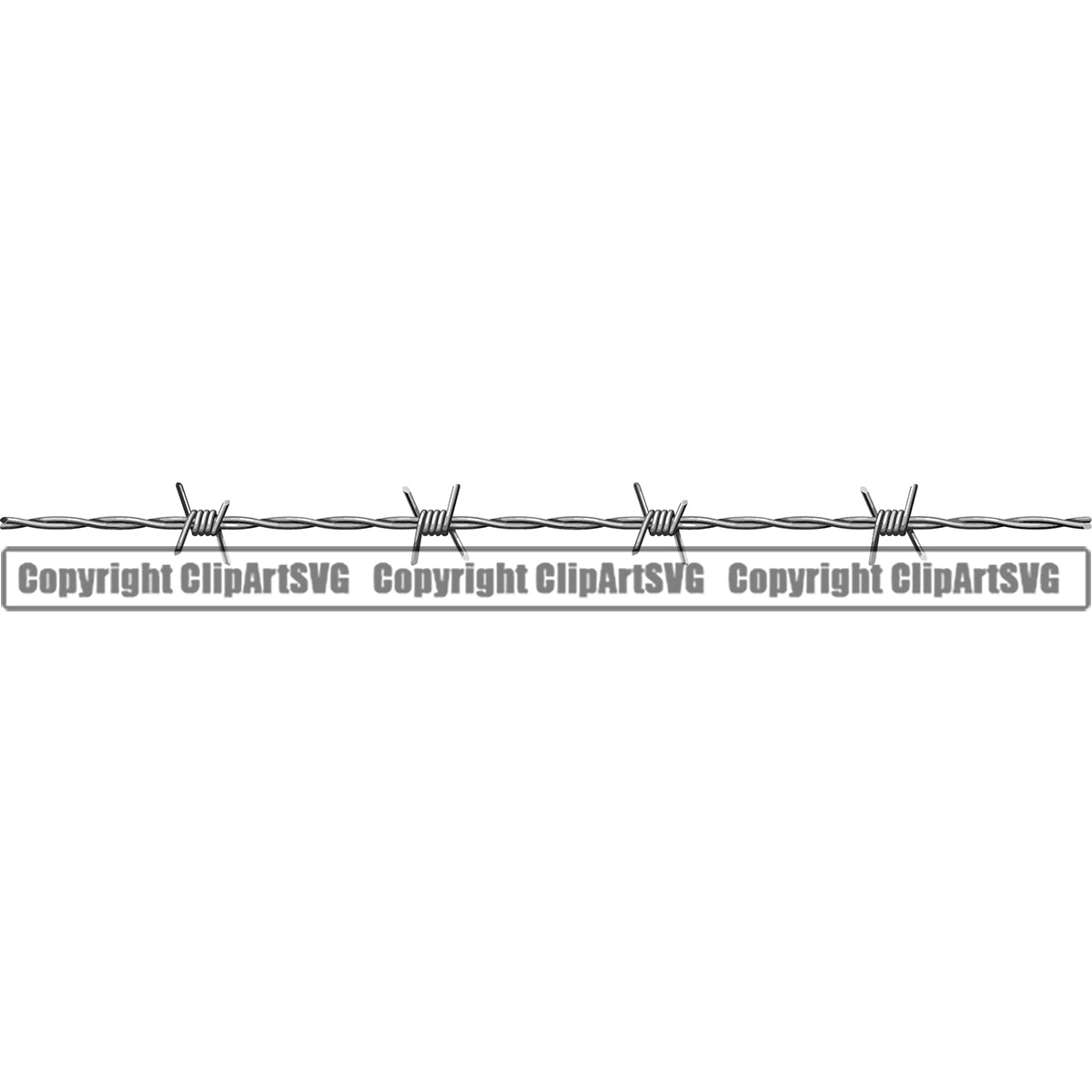 Barbed Barb Wire Real Line Straight Border Outline Background Design ...