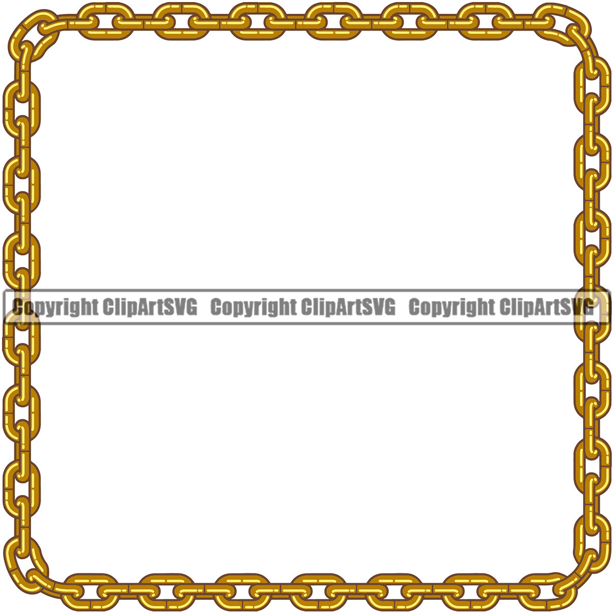 Metal Chain Link Square Design Element Gold Iron Connection Links ...