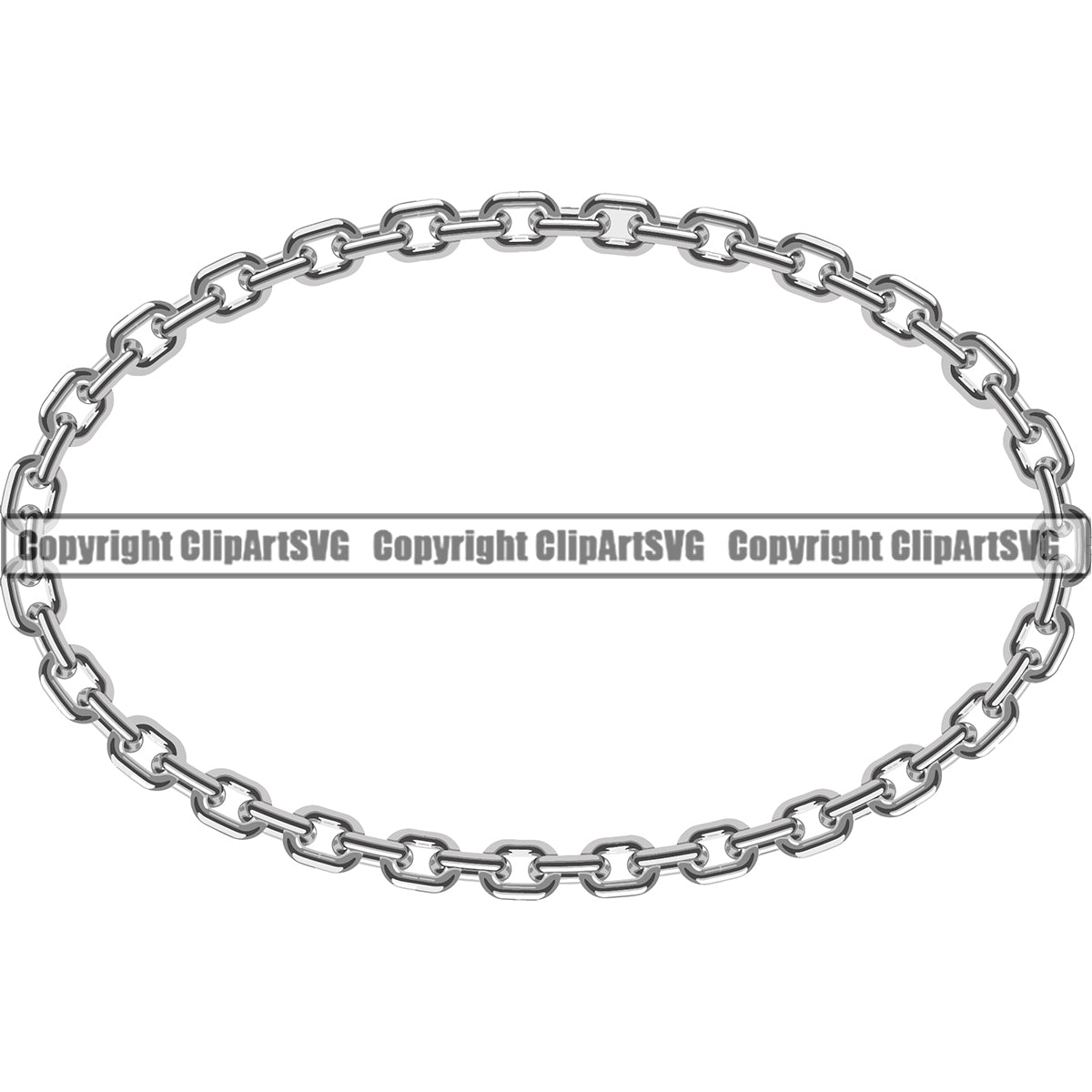 Metal Chain Link Oval Rectangle Design Element Silver Color Iron ...