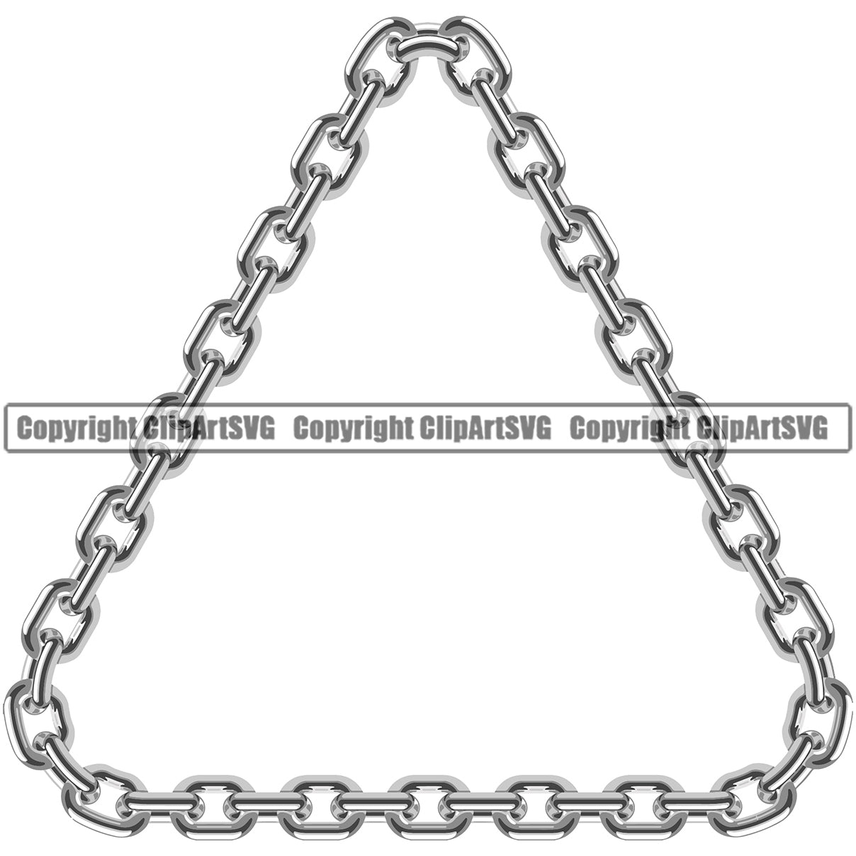 Metal Chain Triangle Link Design Element Silver Color Iron Connection ...