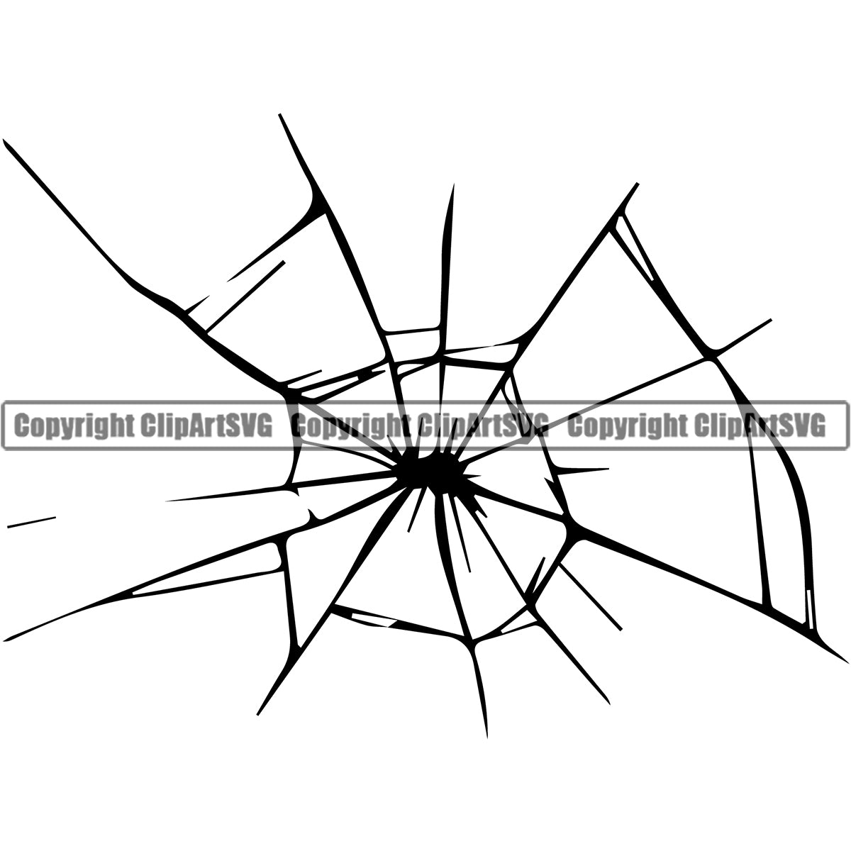Broken Glass Window Cracks Hole Design Isolated Vector Design Element ...