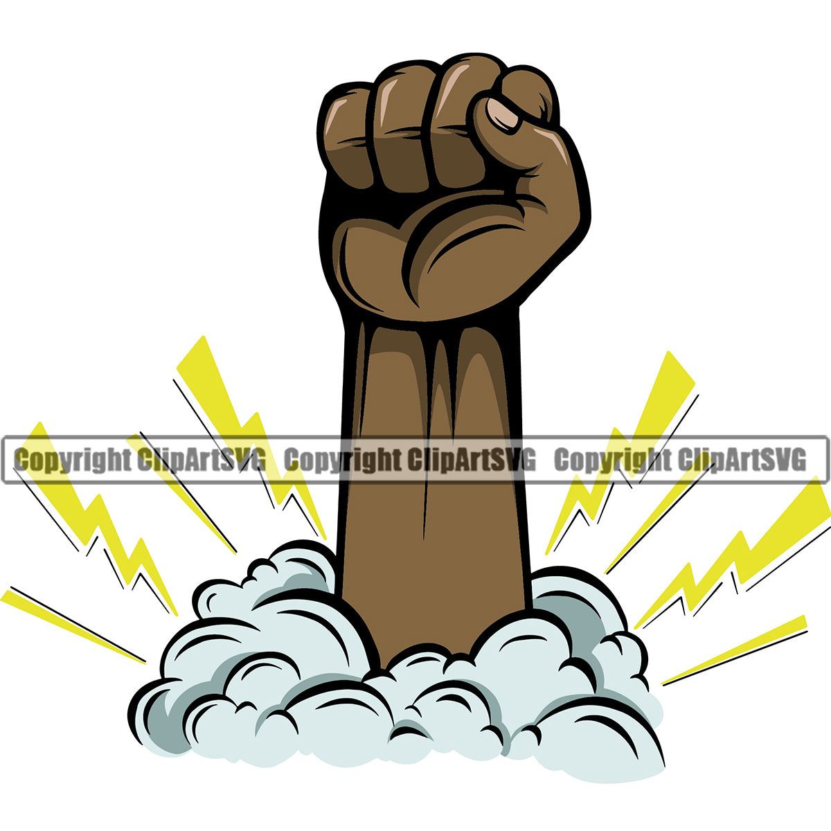 Hand Black African American Arm Design Element Fist Finger Gesture ...