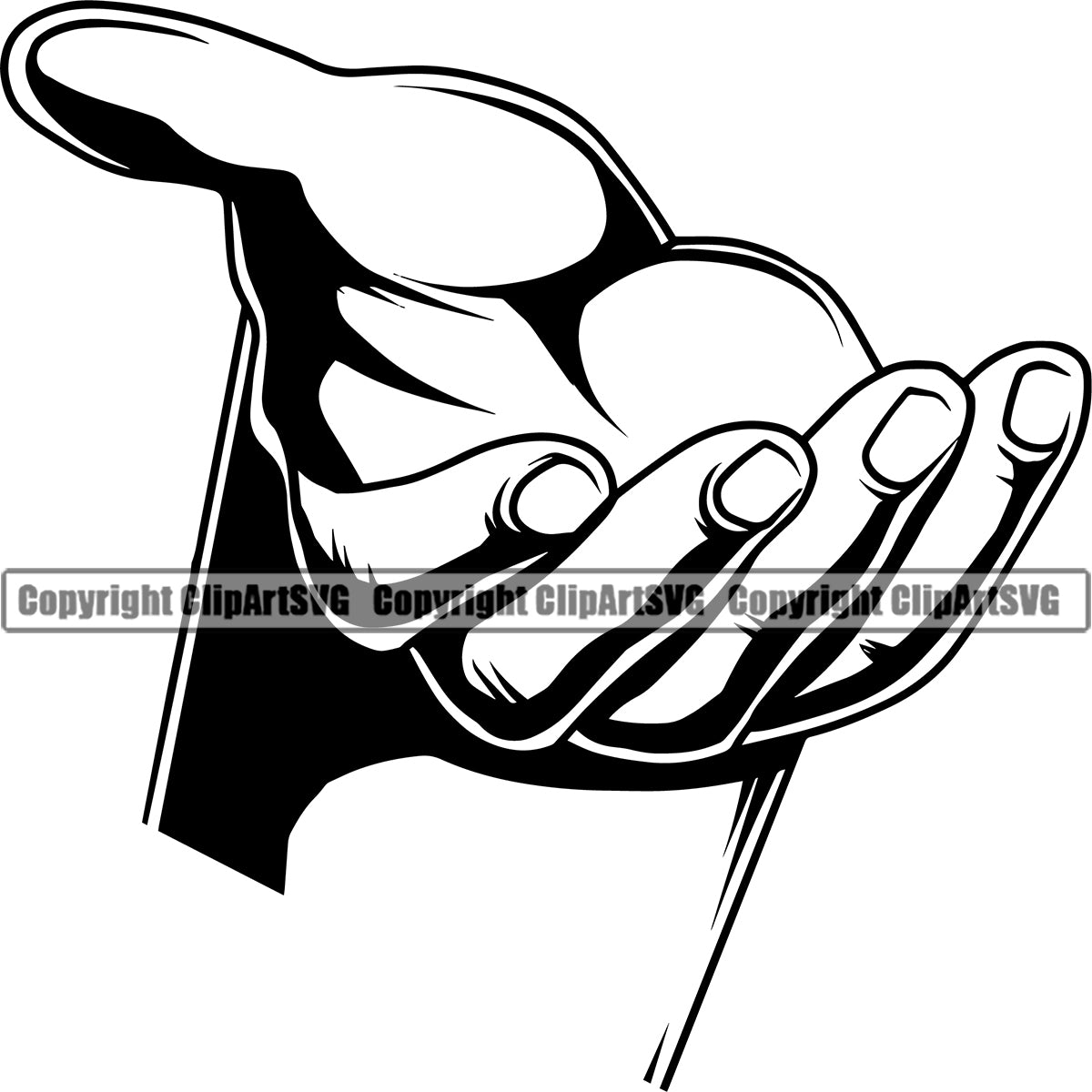 Hand Open Design Element Fist Finger Gesture Position Holding Grab ...