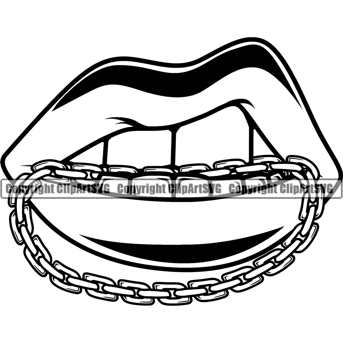 Lips Mouth Bottom Gold Teeth Bite Biting Gold Chain Necklace Design ...