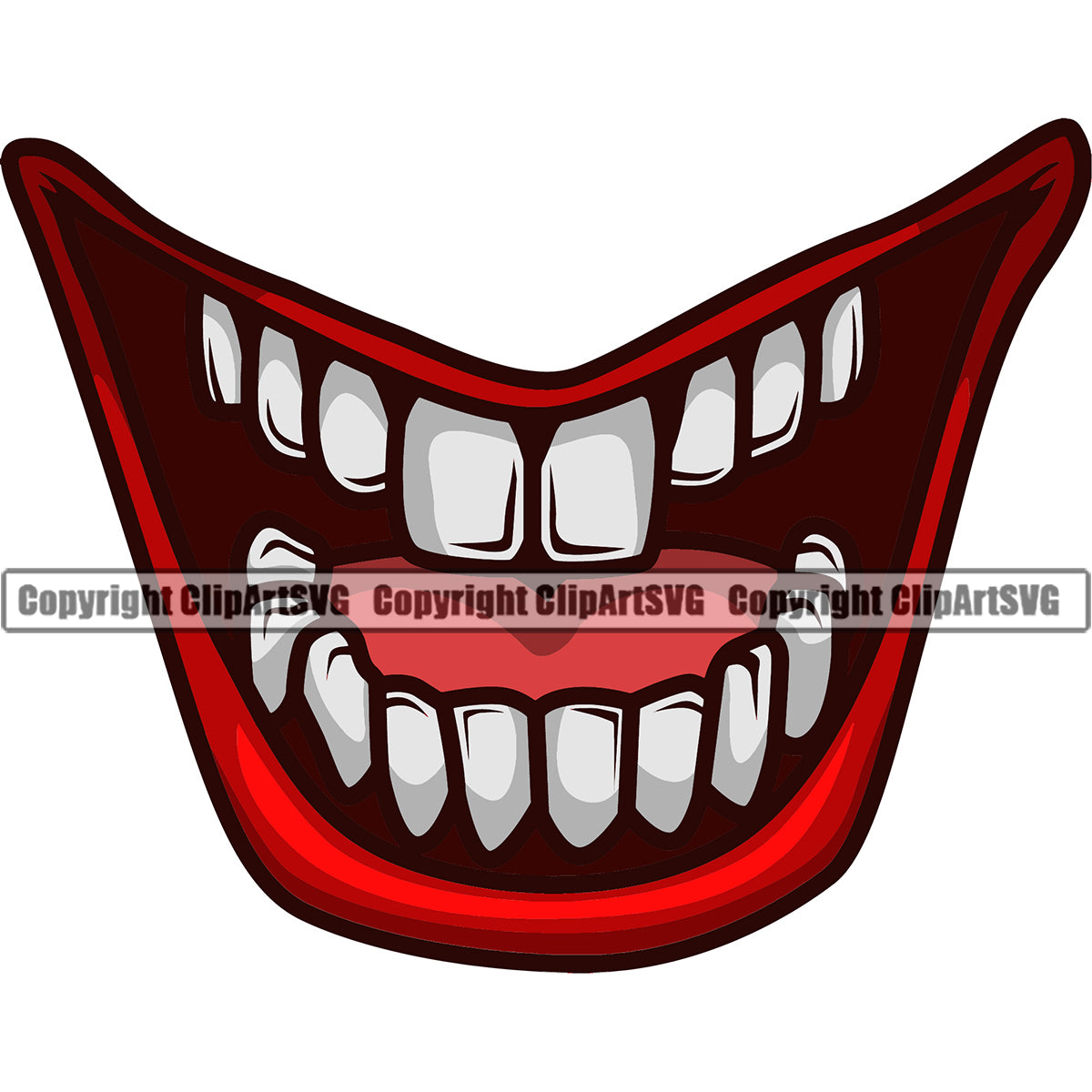 Lips Design Element Face Mouth Position Head Male Man Boy Cartoon Evil ...